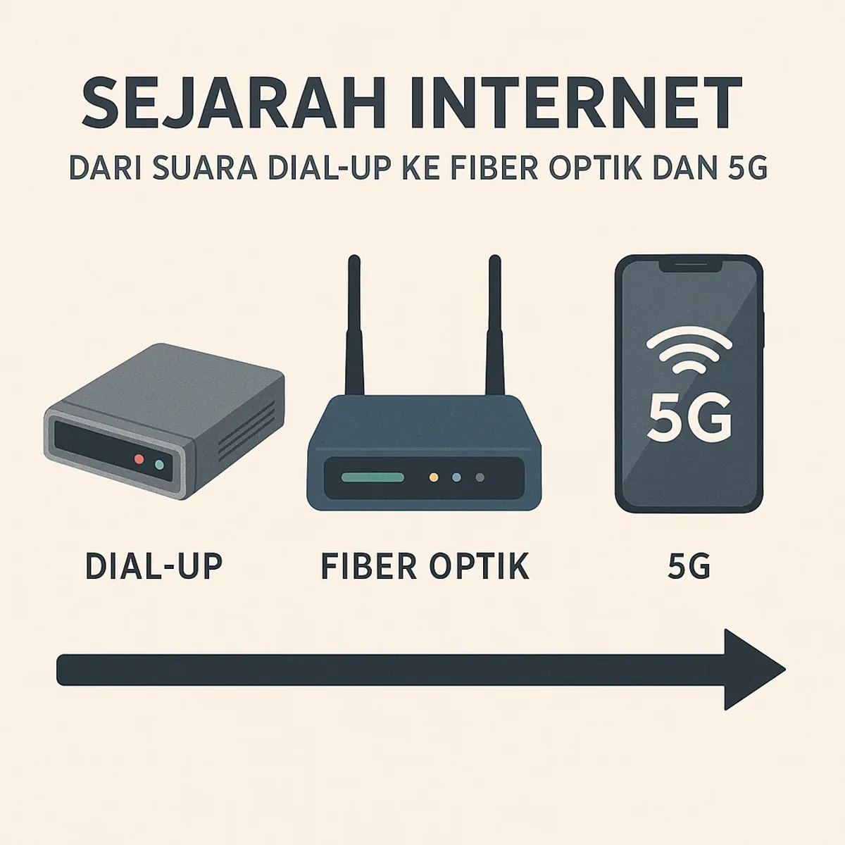 Sejarah Internet: Dari Suara Dial-Up ke Fiber Optik dan 5G